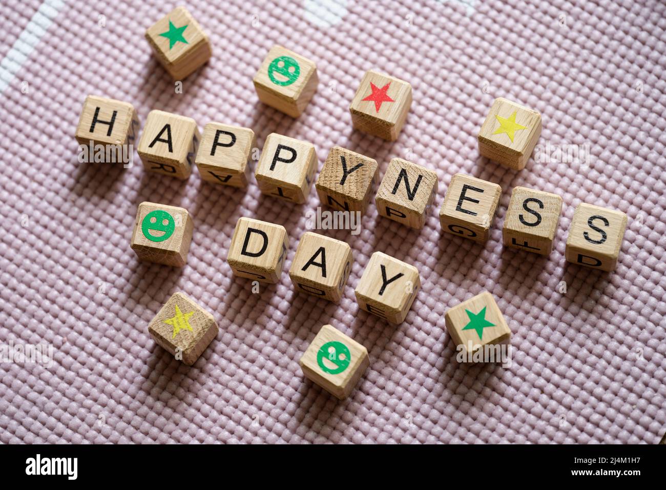 Lettering happy day icons stars and smiles Stock Photo - Alamy
