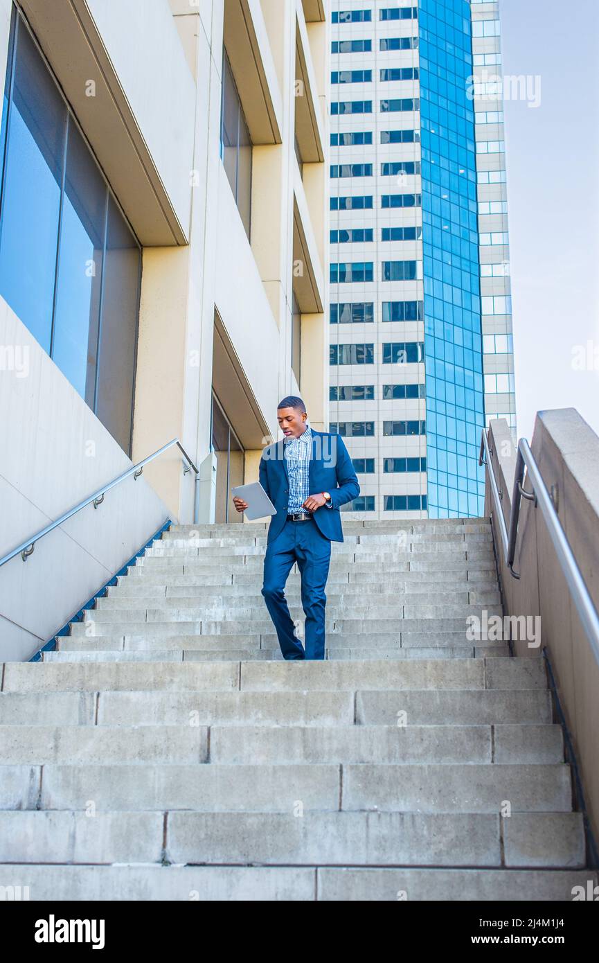Walking down stairs computer hi-res stock photography and images - Alamy
