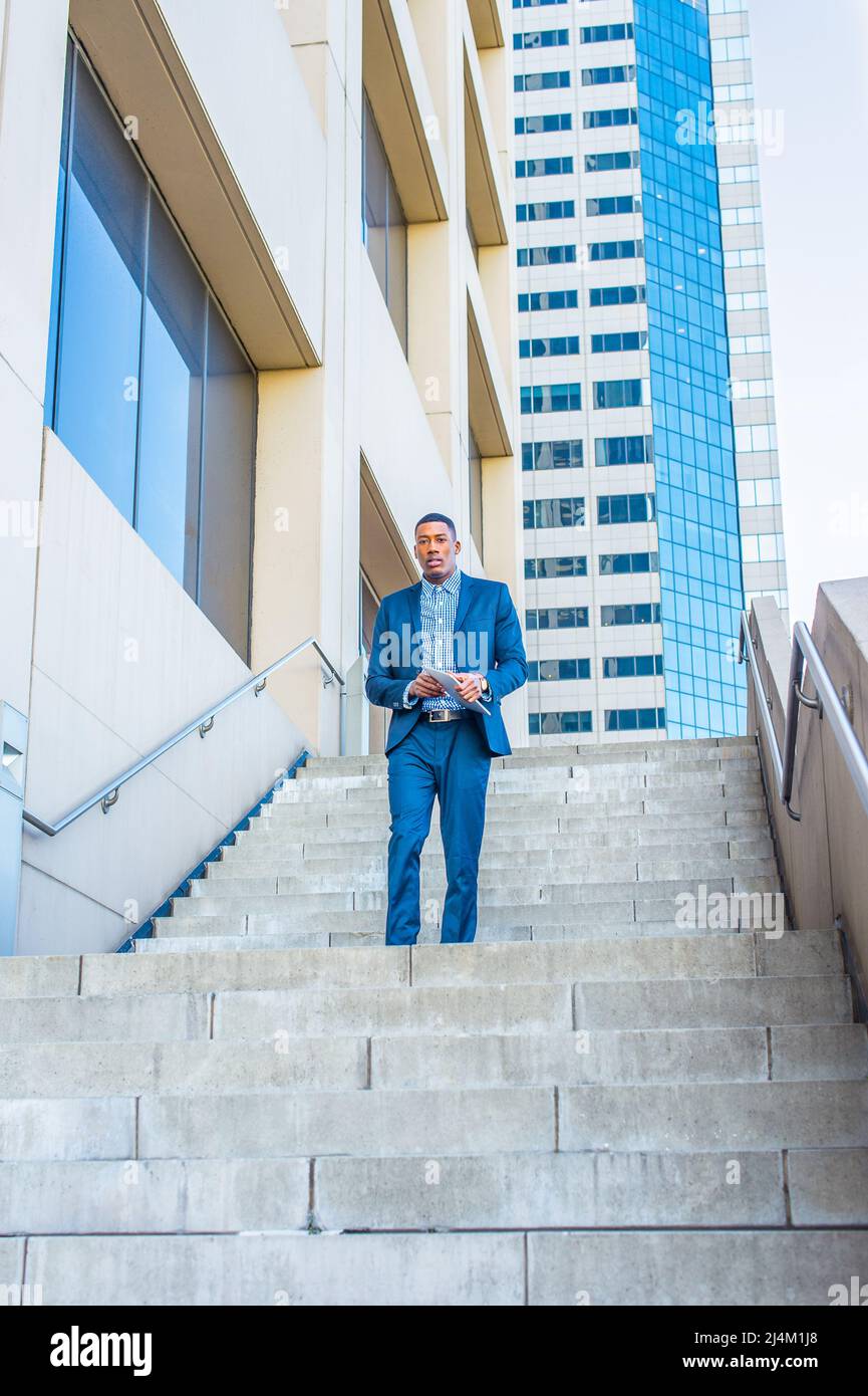 Walking down stairs computer hi-res stock photography and images - Alamy