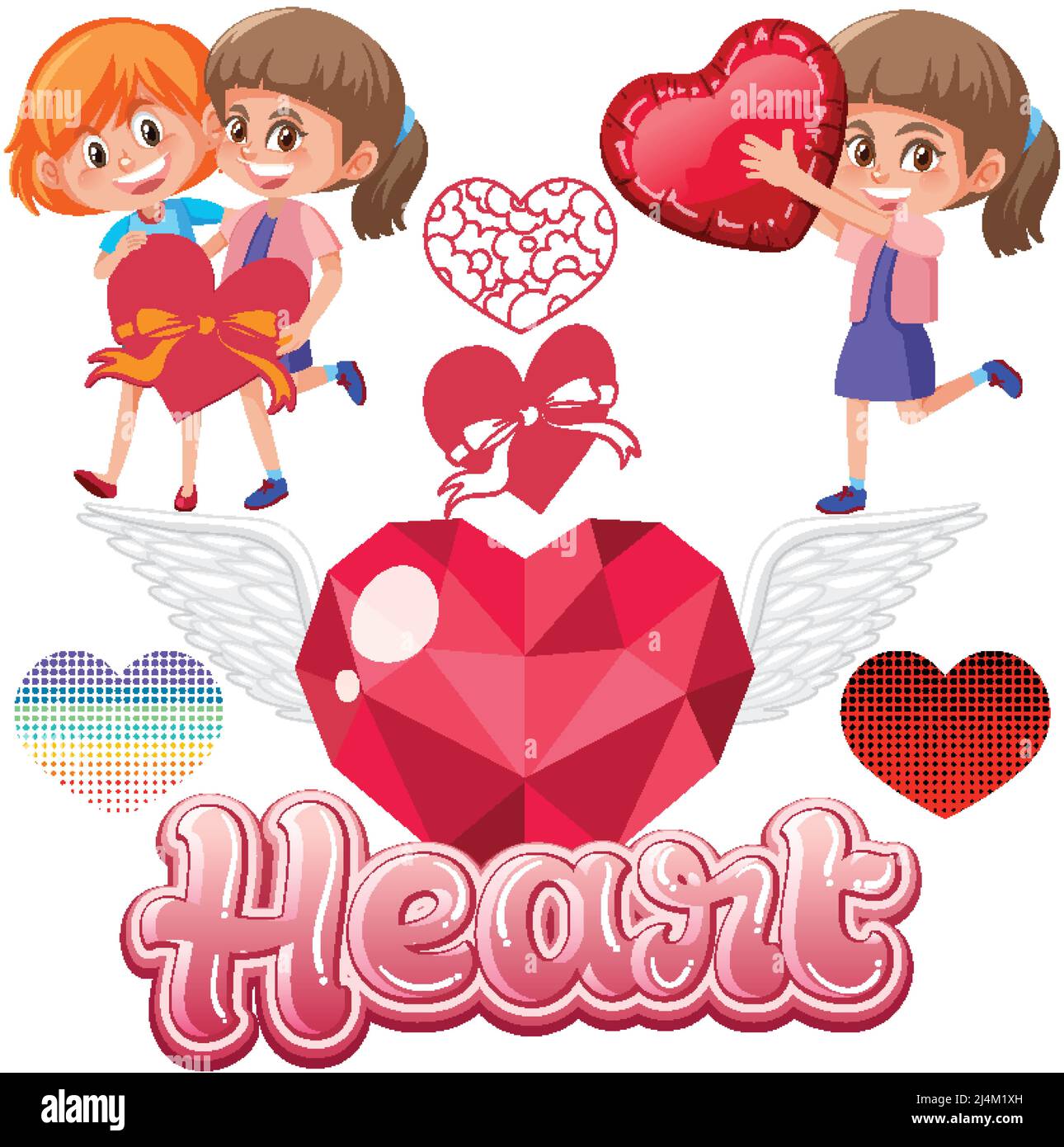 Valentine theme with many hearts illustration Stock Vector Image & Art ...