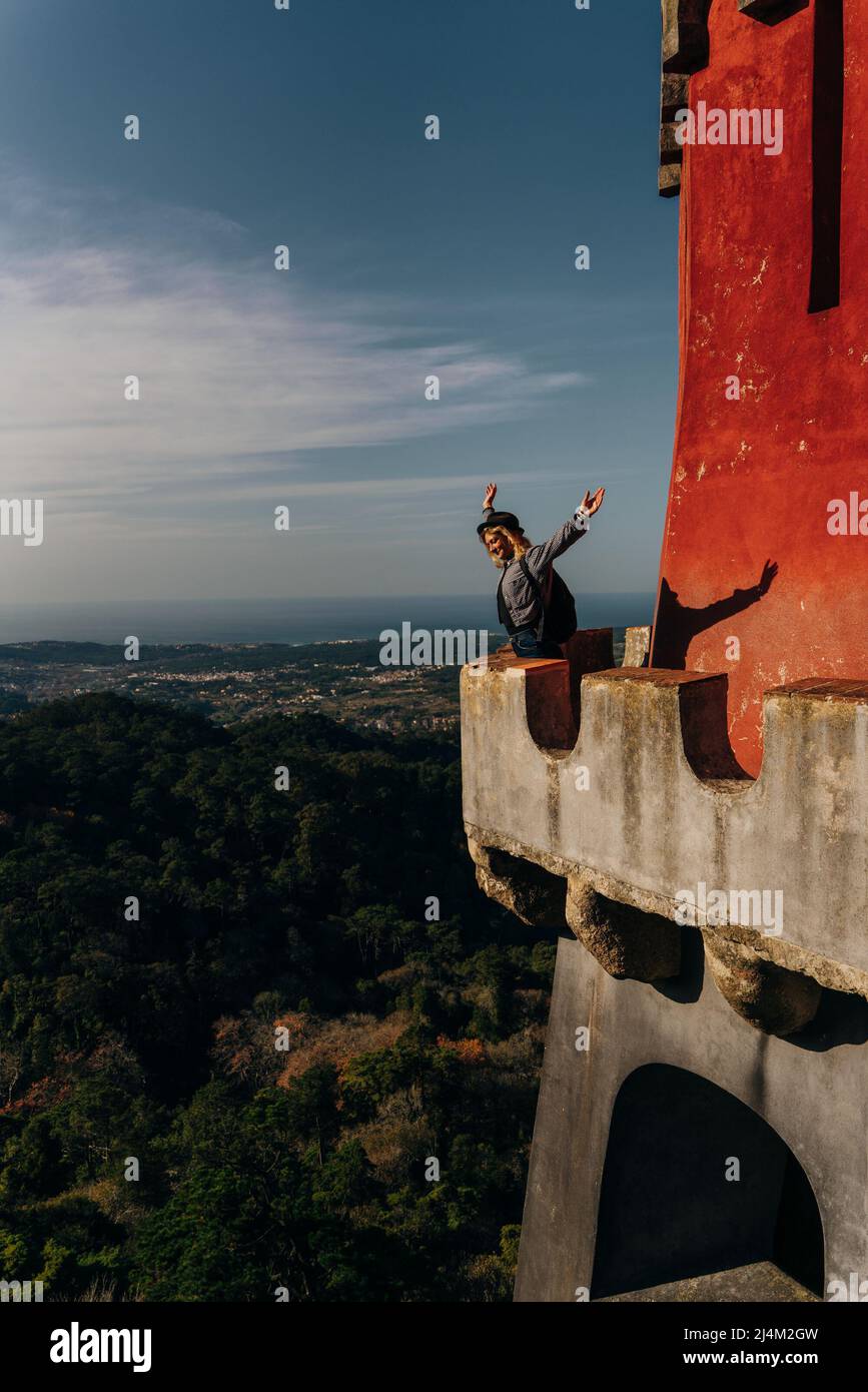 Pena Palace in Sintra, Lisbon, Portugal. Famous landmark. Most ...