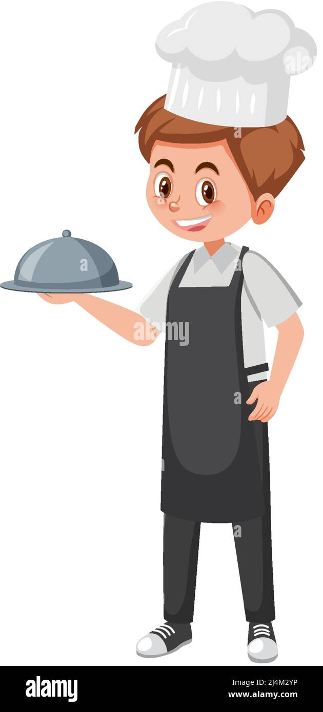 Male chef in black apron illustration Stock Vector Image & Art - Alamy