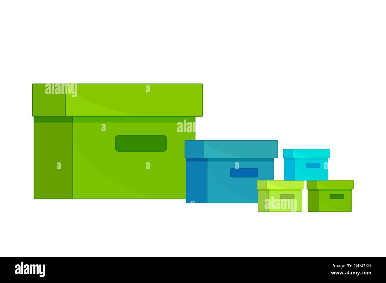 Square color box for gift, cargo shipping or delivery. Goods and ...