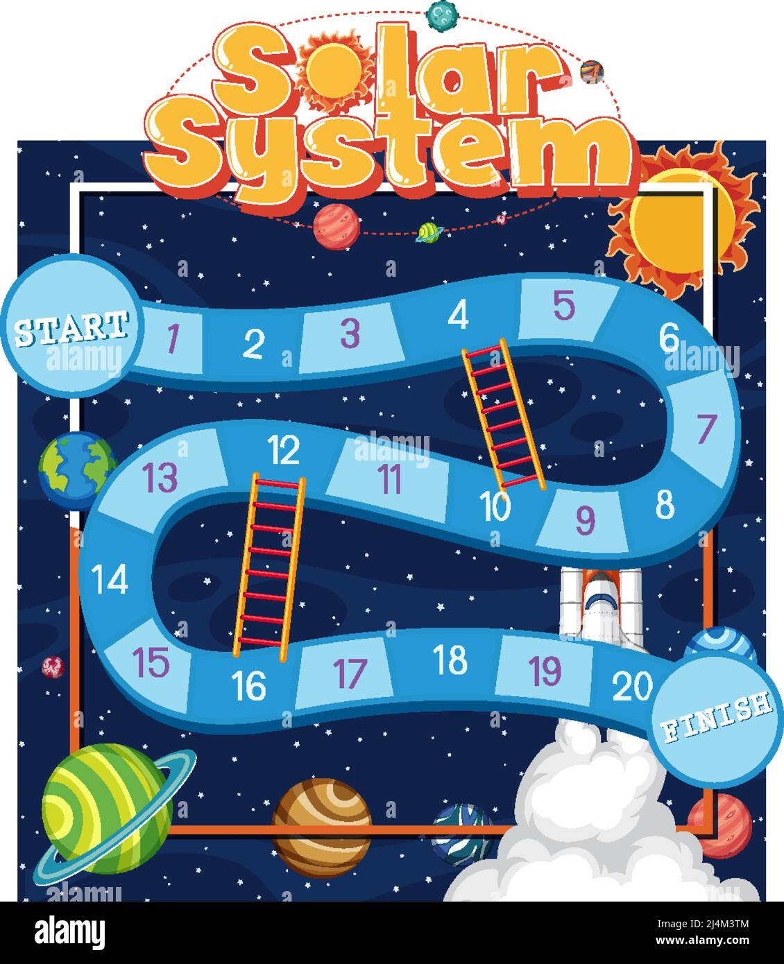 Game template with space theme background illustration Stock Vector ...