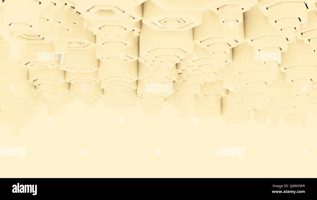 3d Columns move in waves. Design. Columns of different sizes move in ...