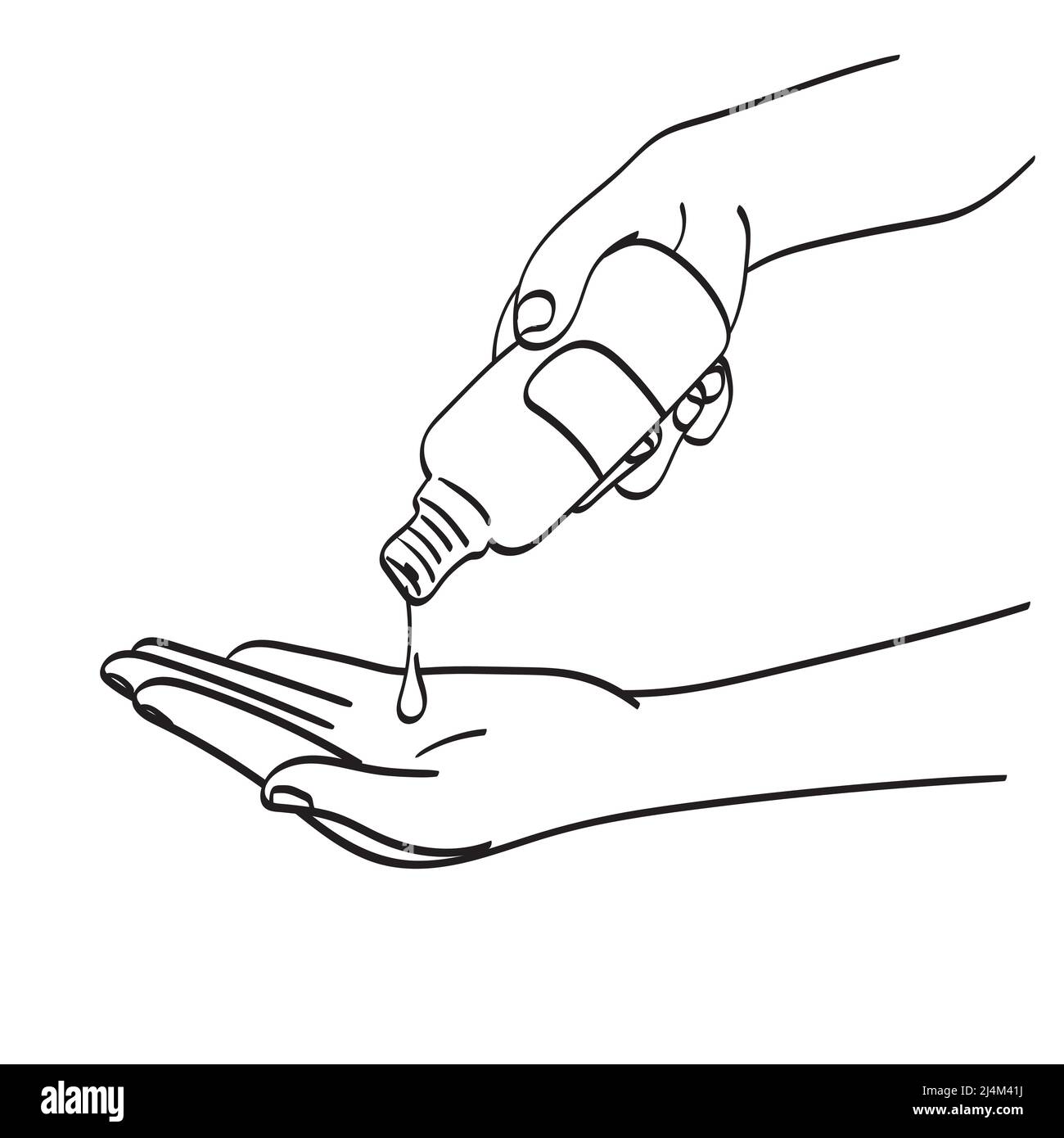 line art hand sanitizer alcohol gel rub clean hands hygiene prevention ...
