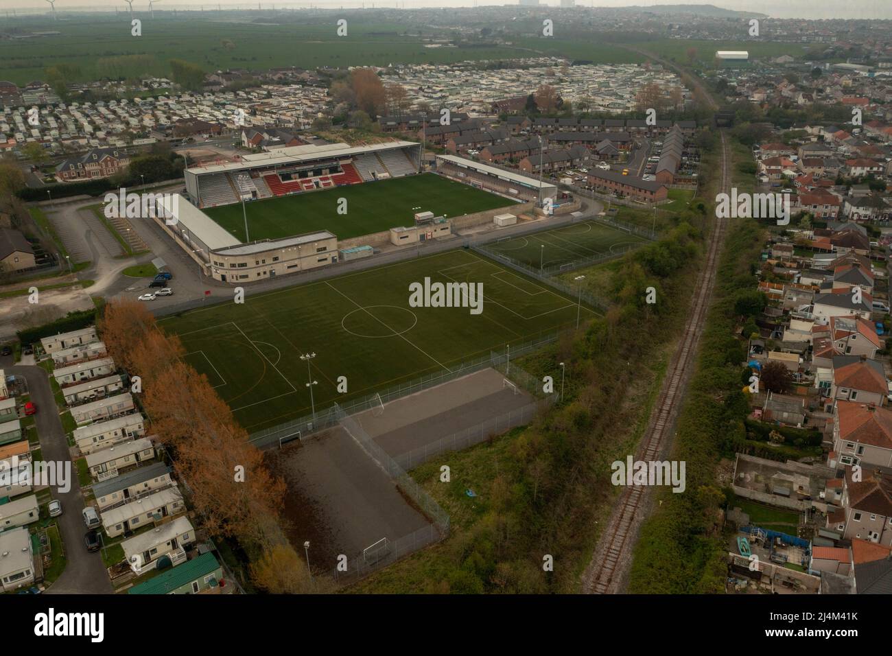 Mazum Mobile Stadium, Morcambe Football Club Aerial Drone Stock Photo ...