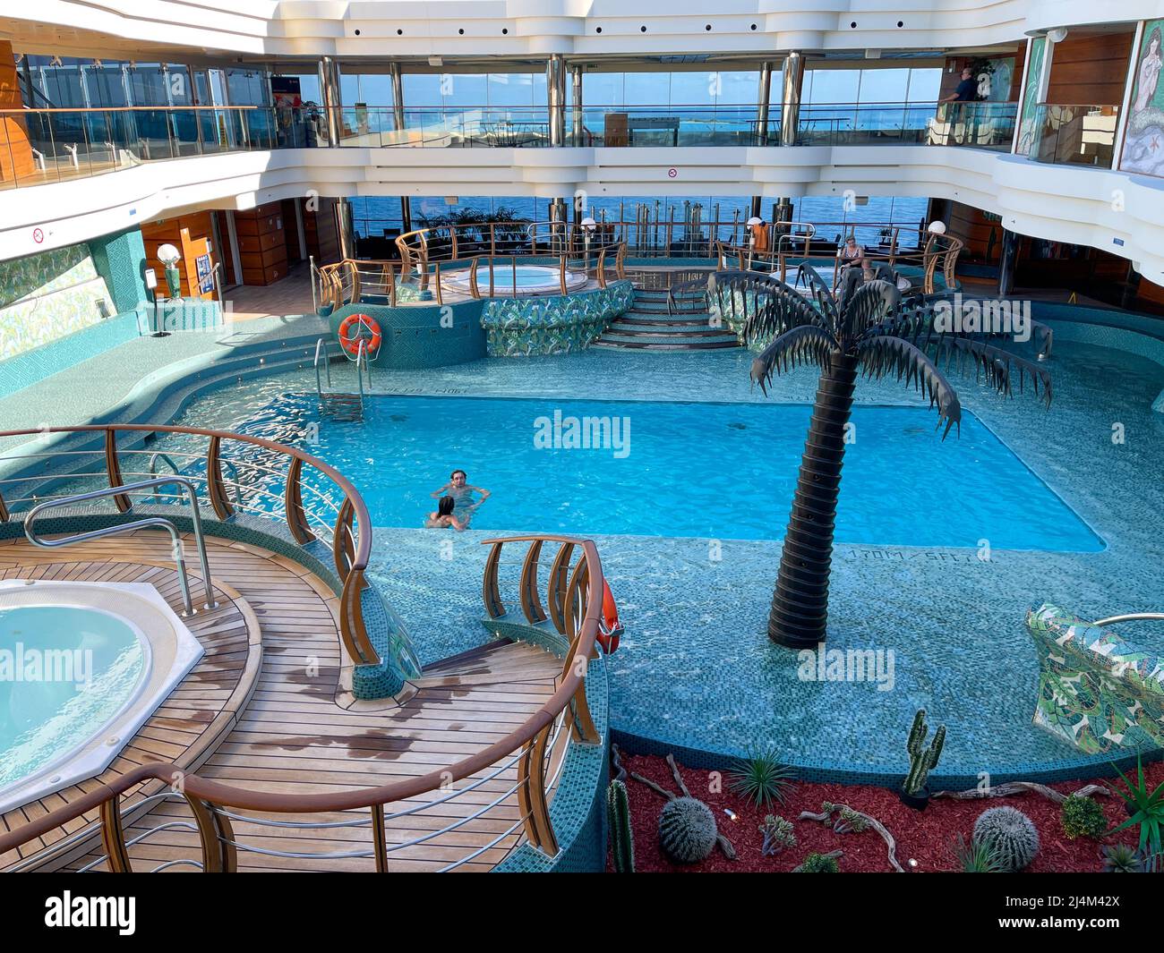 Orlando, FL USA - October 11, 2021: The solarium swimming pool area on ...