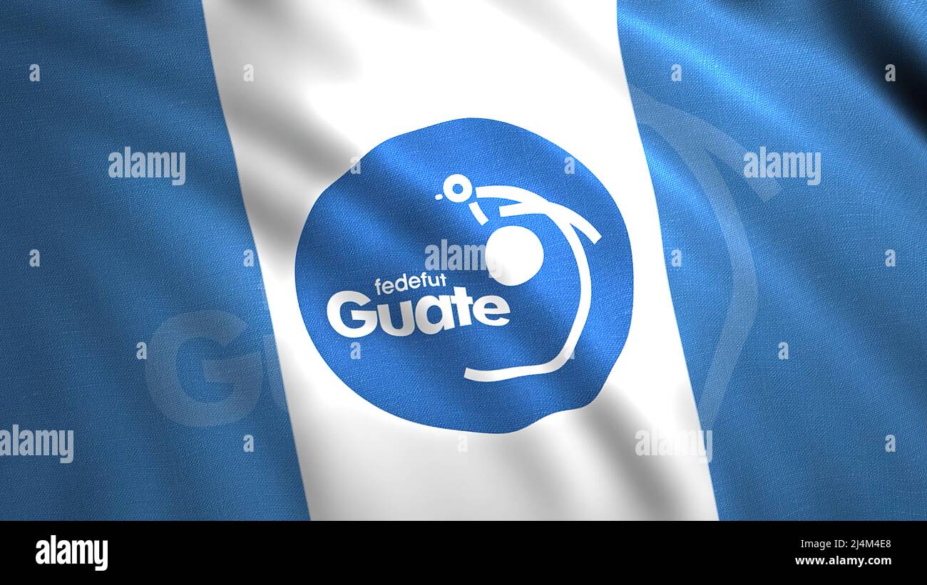 Close-up of flag of football team. Motion. Beautifully fluttering ...