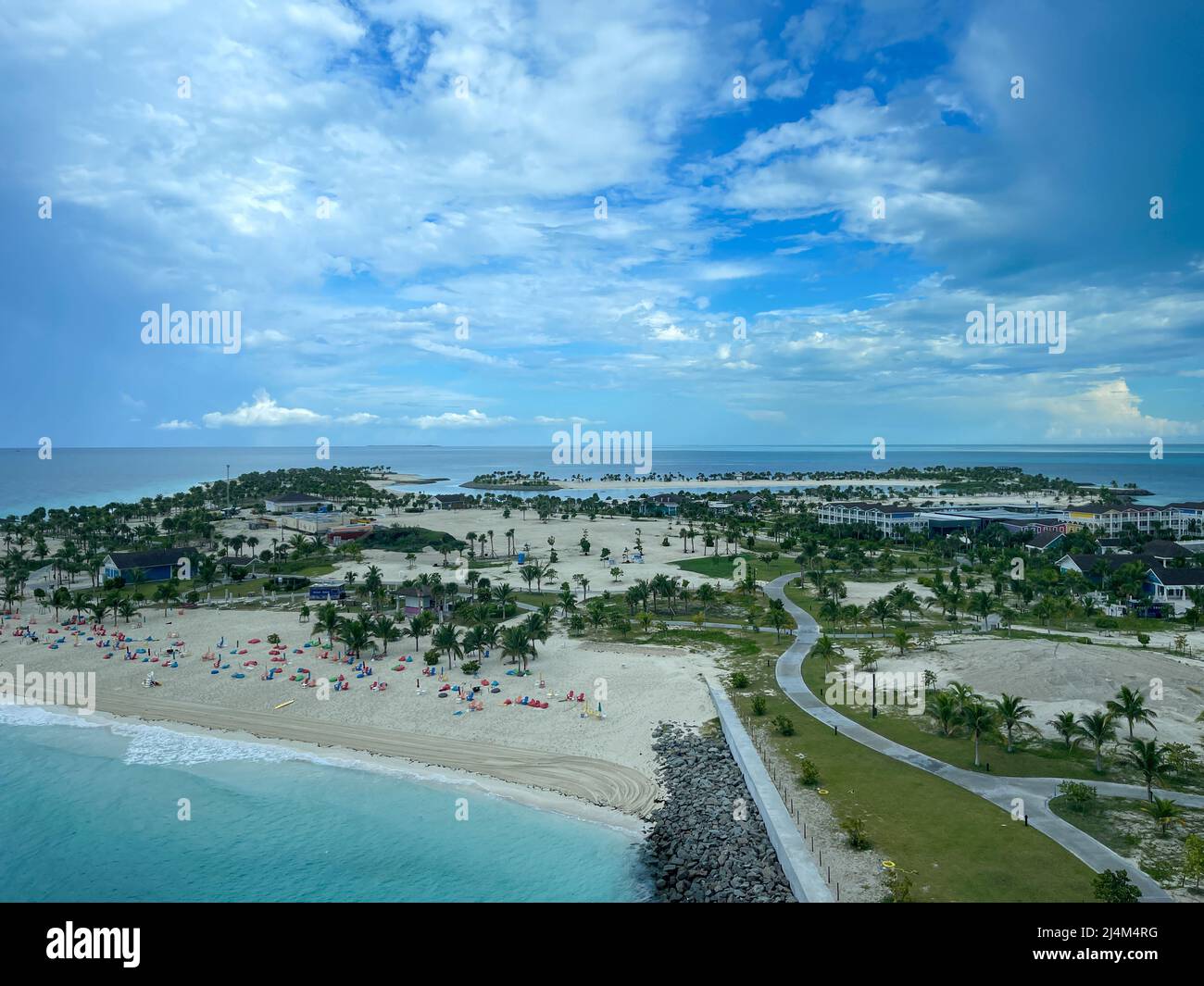 Ocean Cay, Bahamas - October 11, 2021: An aerial view of the lighthouse ...