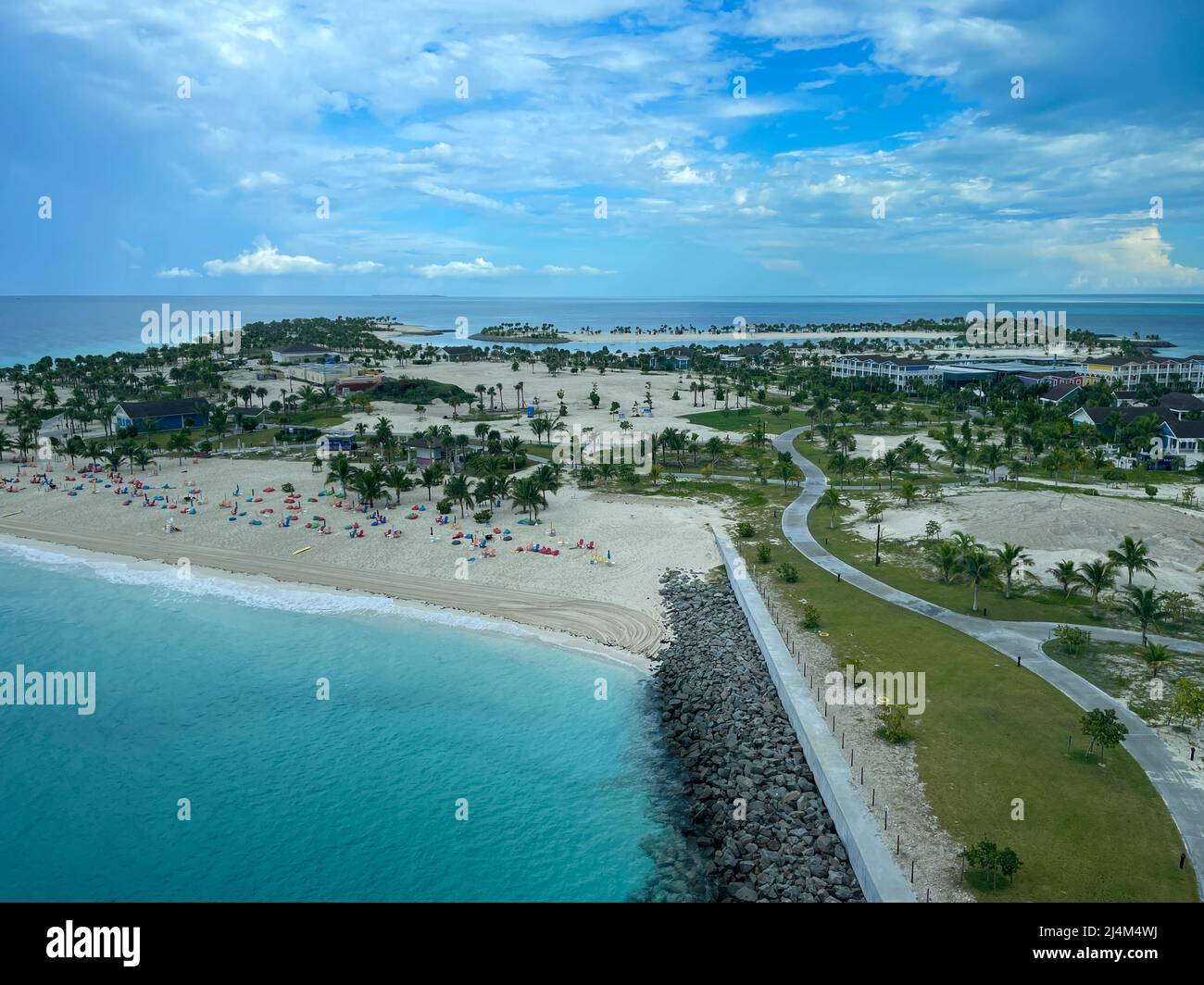Ocean Cay, Bahamas - October 11, 2021: An aerial view of the lighthouse ...