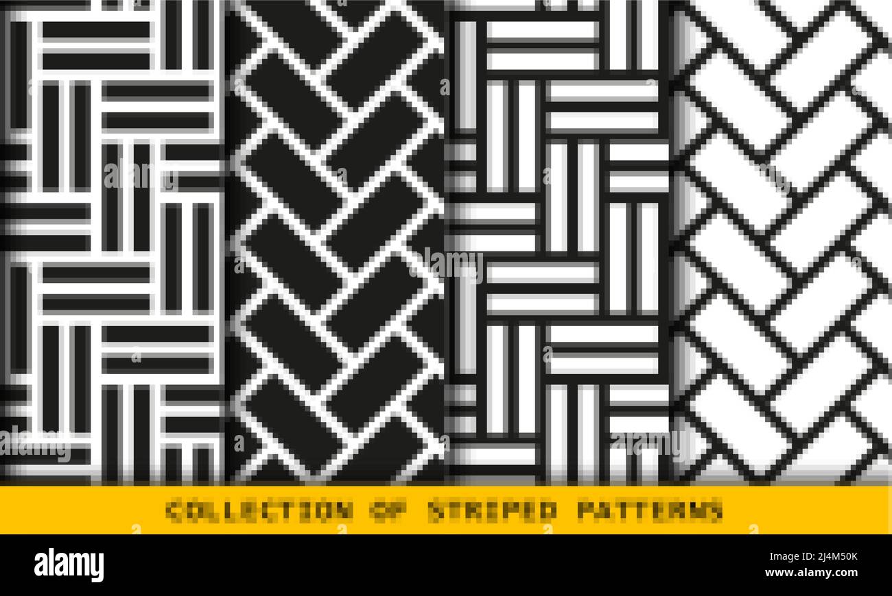 Vector set of tiled seamless patterns. Collection of Herringbone ...