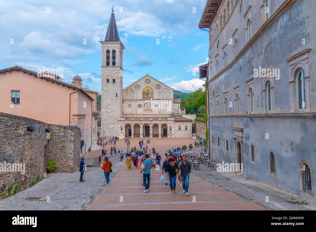 Spoleto, Italy, October 3, 2021: Staircase leading to the cathedral in ...