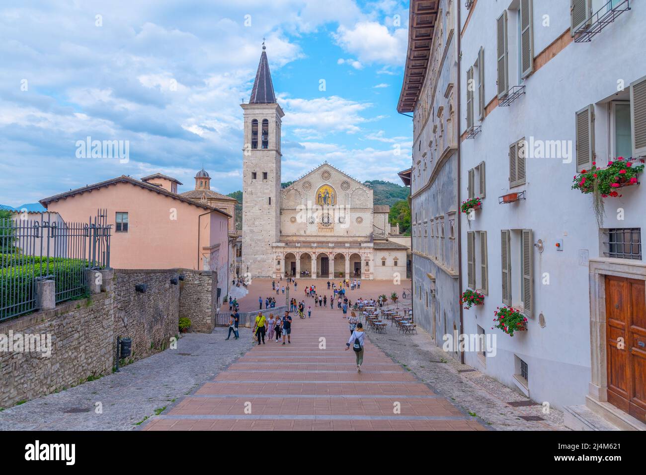 Spoleto, Italy, October 3, 2021: Staircase leading to the cathedral in ...