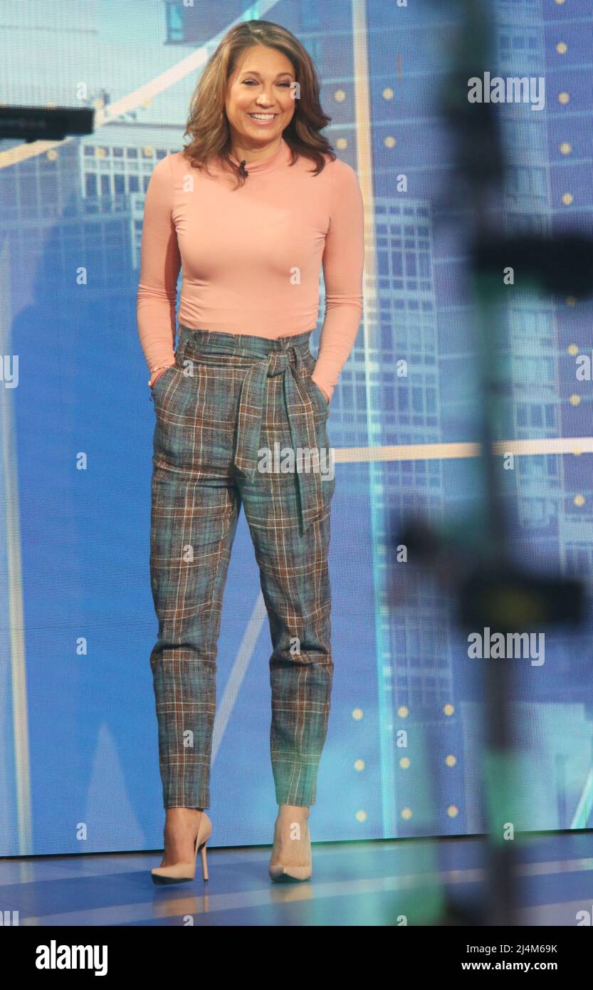 April 15, 22, 2022.Ginger Zee on the set of Good Morning America in New ...