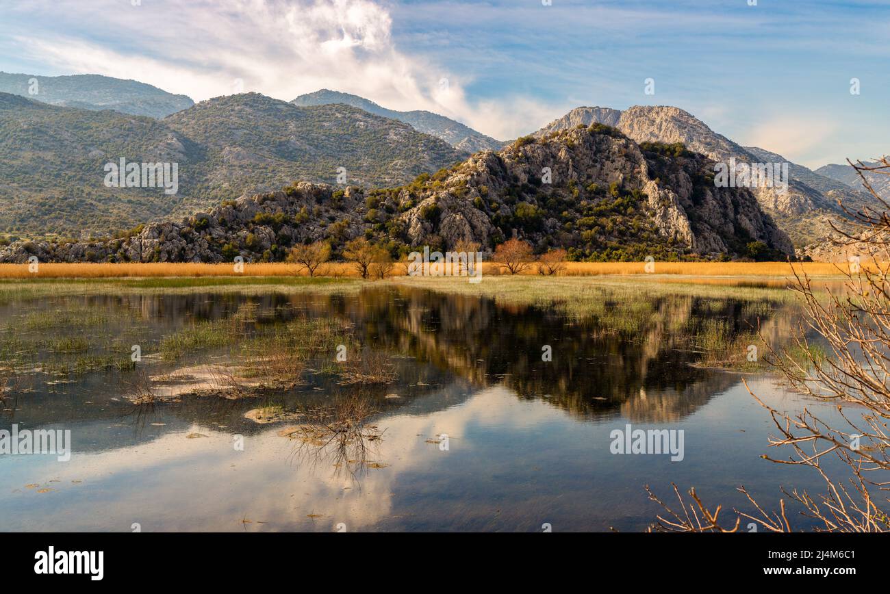 Kirkgoz lake in Antalya and Taurus mountains behind it - Turkey Stock ...