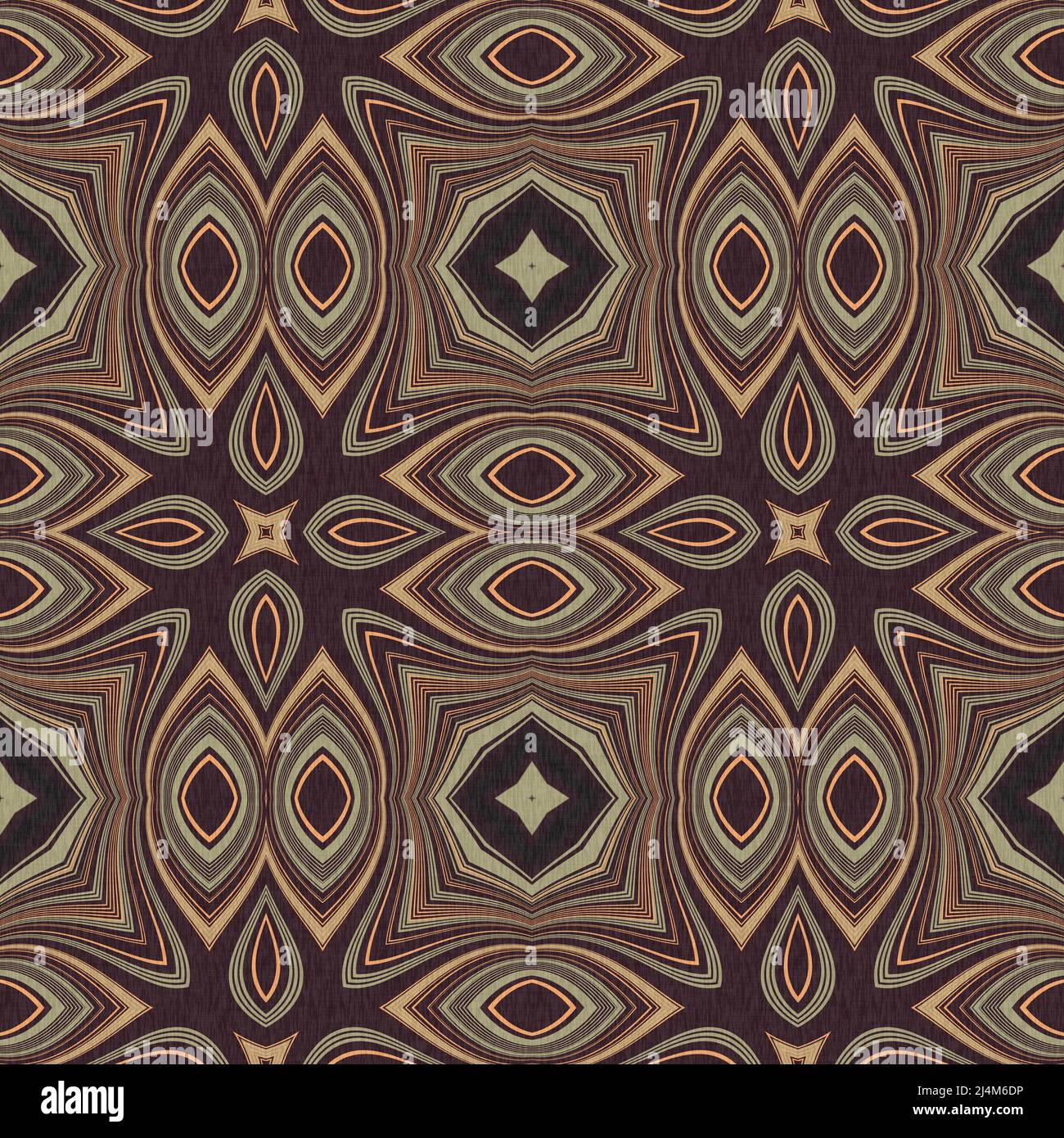 Earthy colours retro sixties geometric seamless pattern in variegated ...