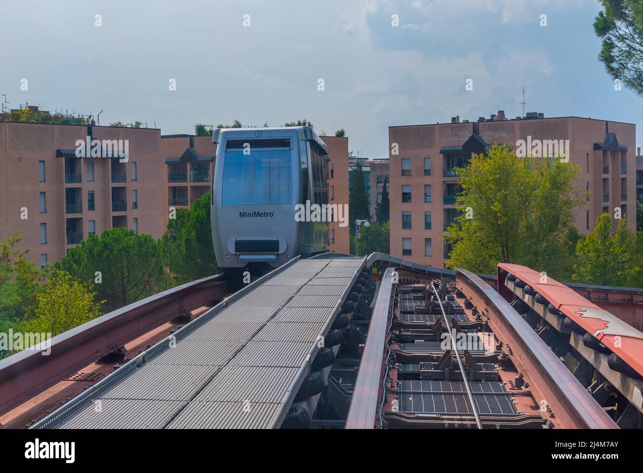 Perugia, Italy, October 2, 2021: Minimetro railway in Italian town ...