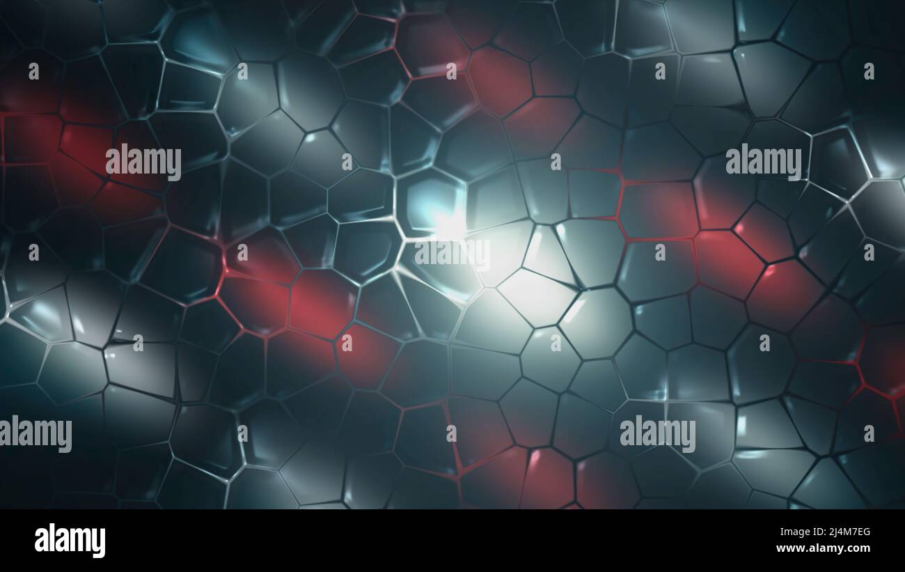 Chloroplast eukaryotic cell animation under the microscope. Motion. Abstract visualization of ...