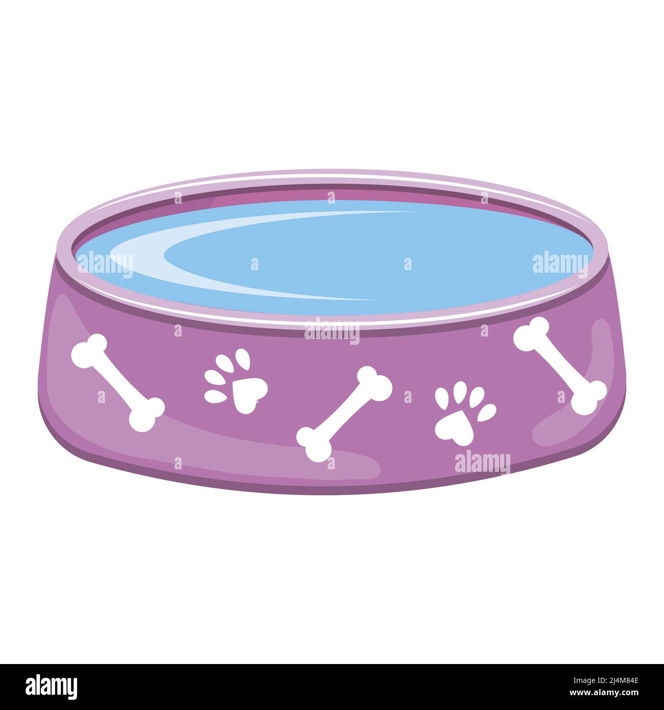A bowl of water for dogs and cats. Vector illustration in a flat style ...