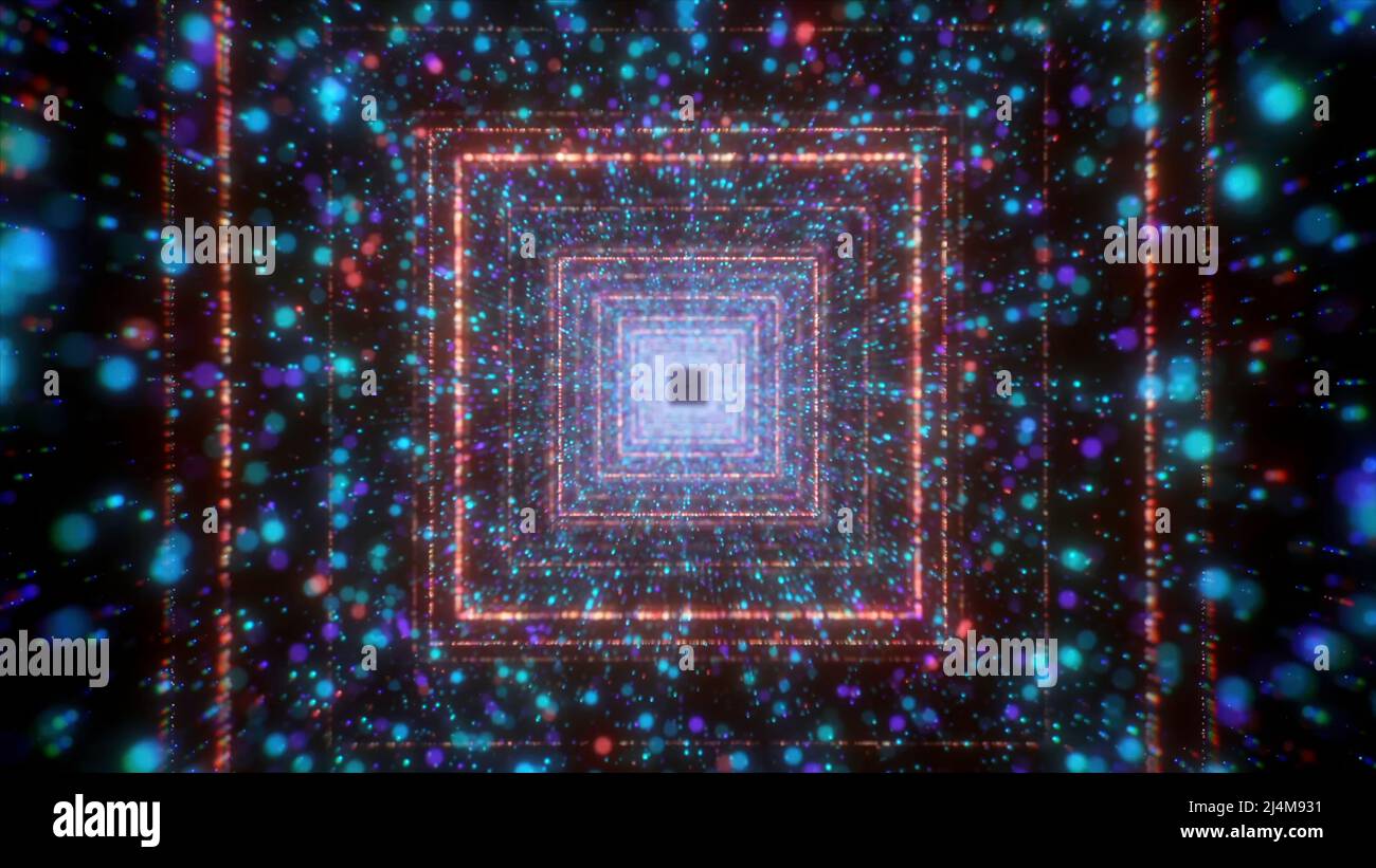 Huge squares with small particles floating around. Motion. Most of the ...