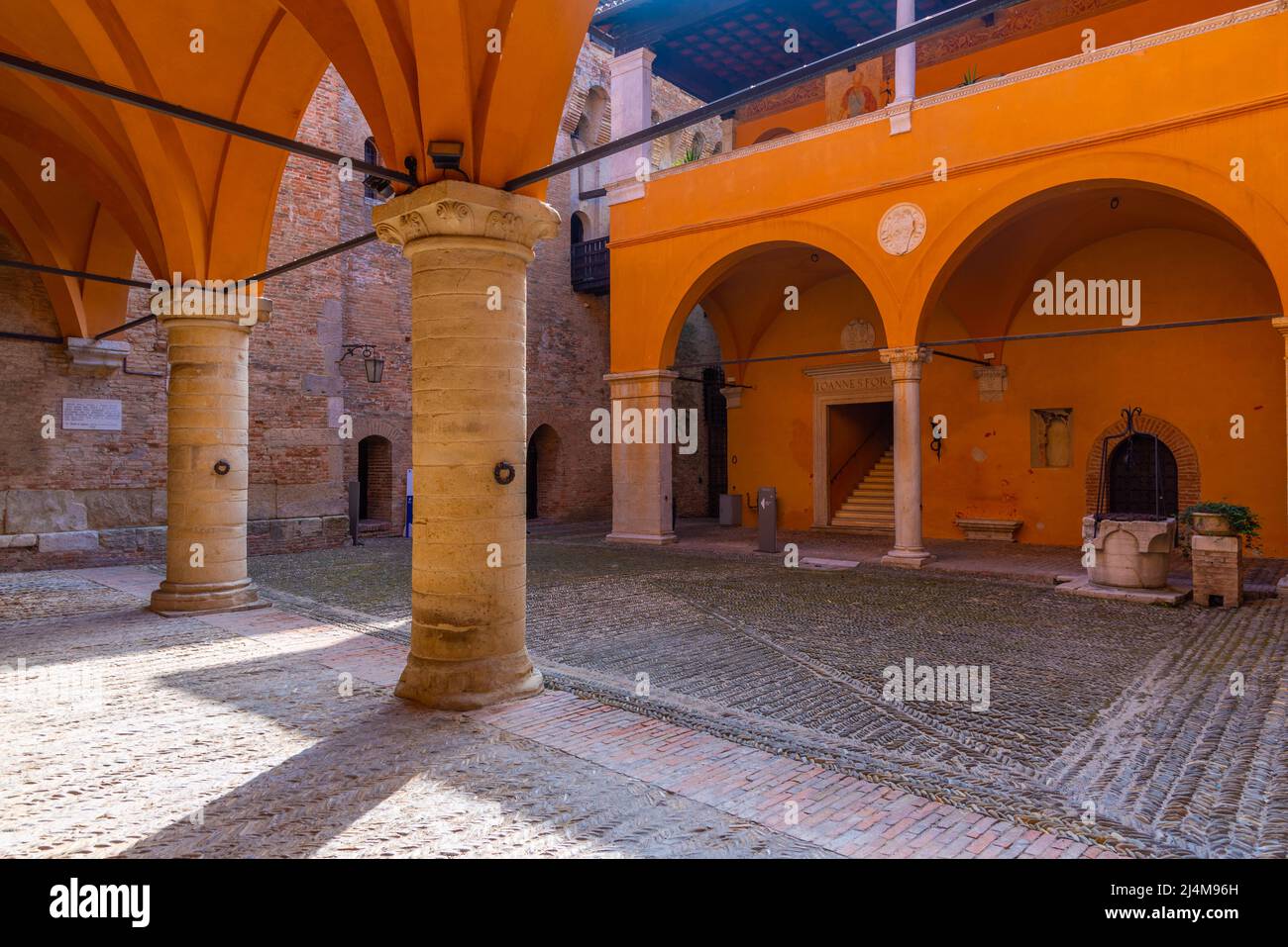 Gradara, Italy, September 30, 2021: Courtyard inside of the Castello di ...