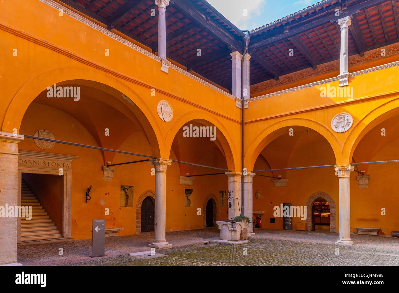 Gradara, Italy, September 30, 2021: Courtyard inside of the Castello di ...