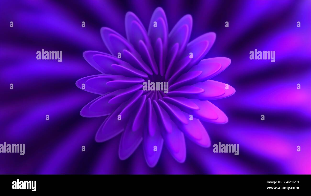 Extraterrestrial lilac shape of a flower with changing petals, seamless ...