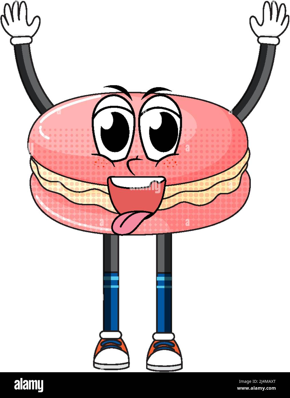 Pink macaron with arms and legs illustration Stock Vector Image & Art ...