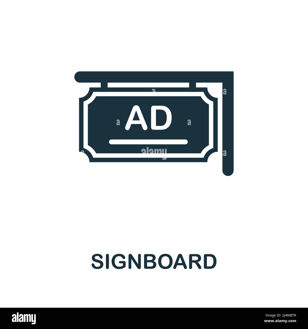 Signboard flat icon. Colored element sign from outdoor advertising ...