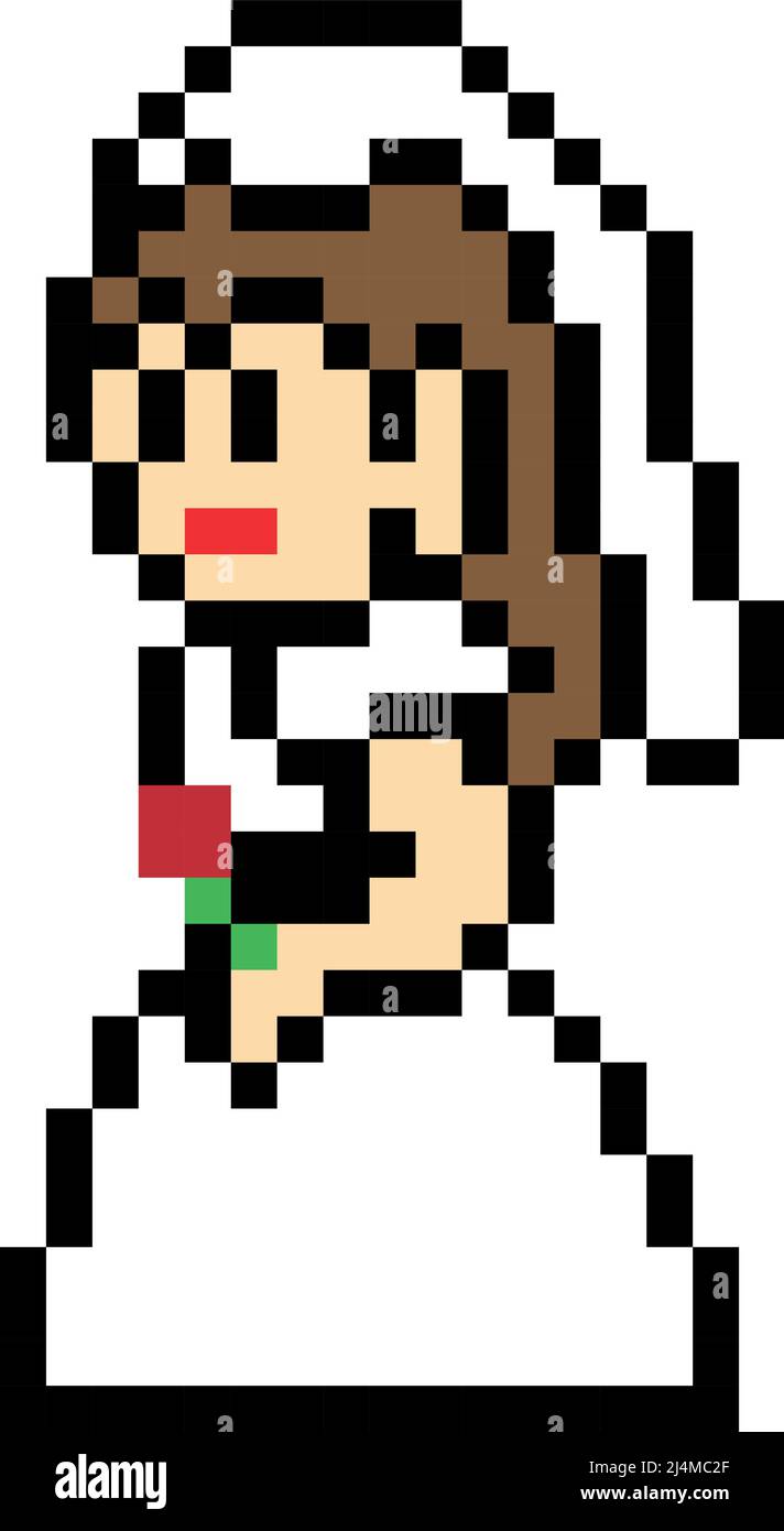 Bride Pixel Art isolated on white Background vector illustration Stock Vector Image & Art - Alamy