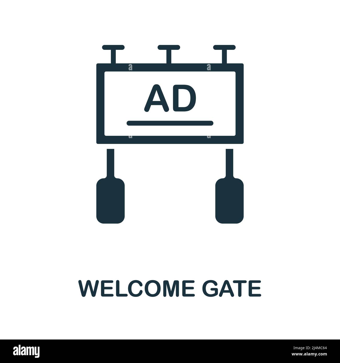 Welcome gate flat icon. Colored element sign from outdoor advertising ...