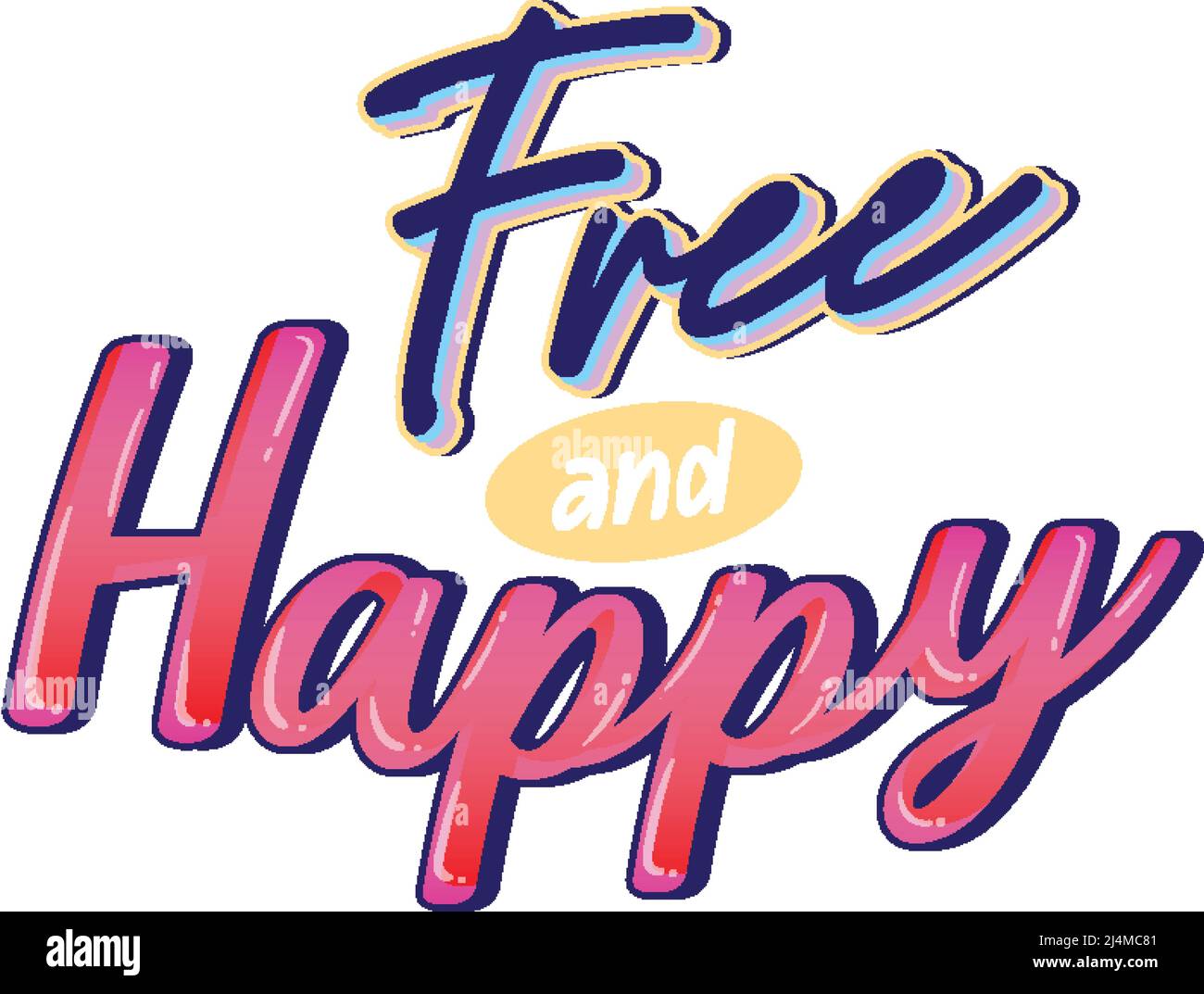 Free and Happy typography logo illustration Stock Vector Image & Art ...