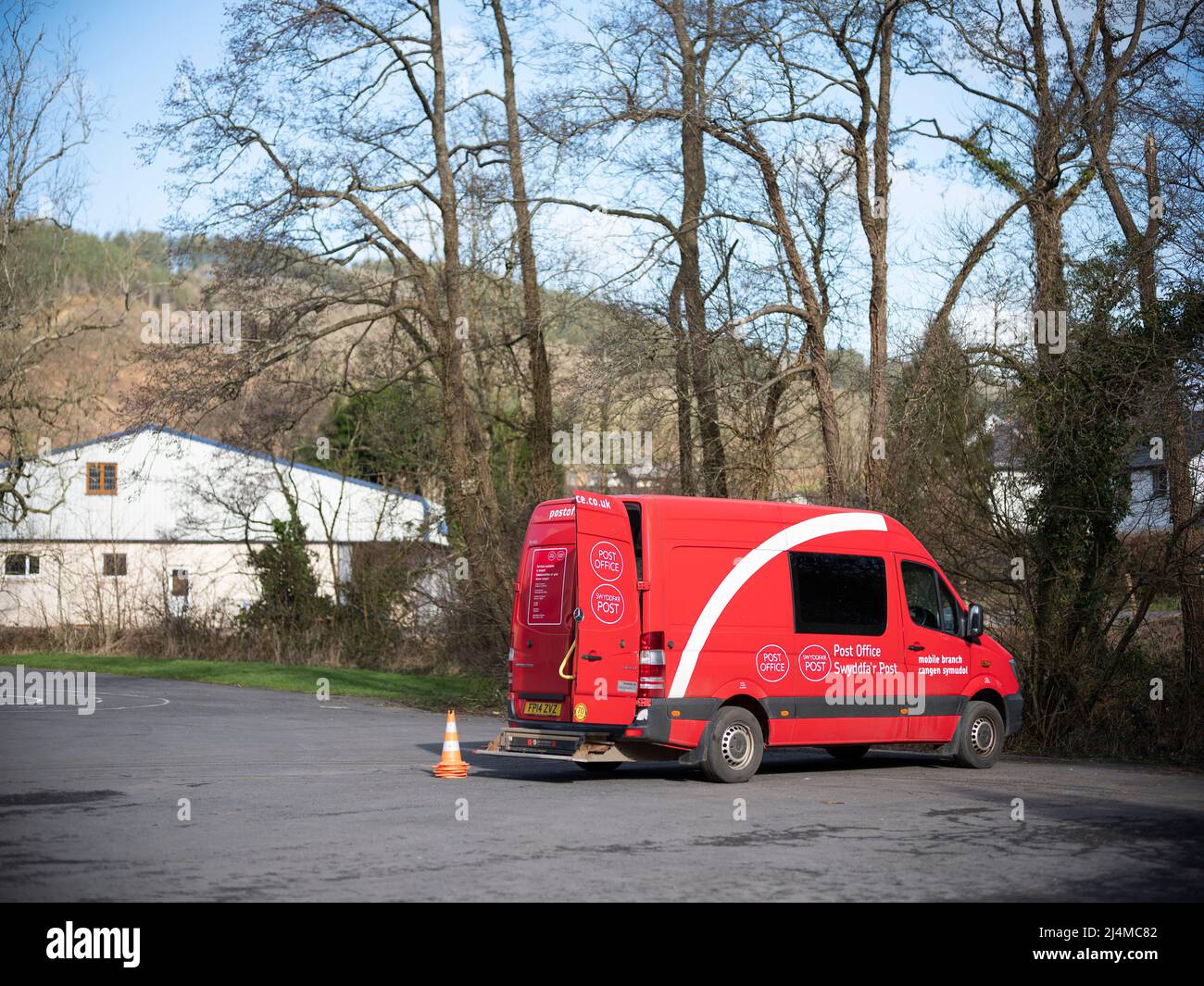 Rural Post Office van in Bronwydd, Carmarthenshire, Wales Stock Photo ...