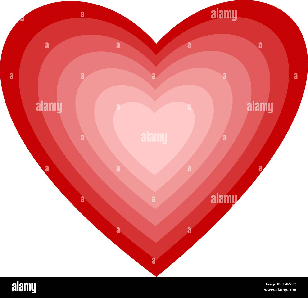 Abstract Heart vector illustration in different shades of red. White ...