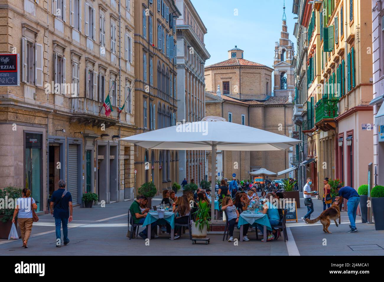 Ancona, Italy, September 26, 2021:Corso Giuseppe Garibaldi in the old ...