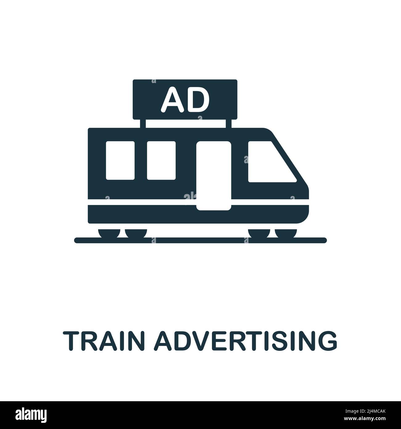 Train Advertising flat icon. Colored element sign from outdoor ...