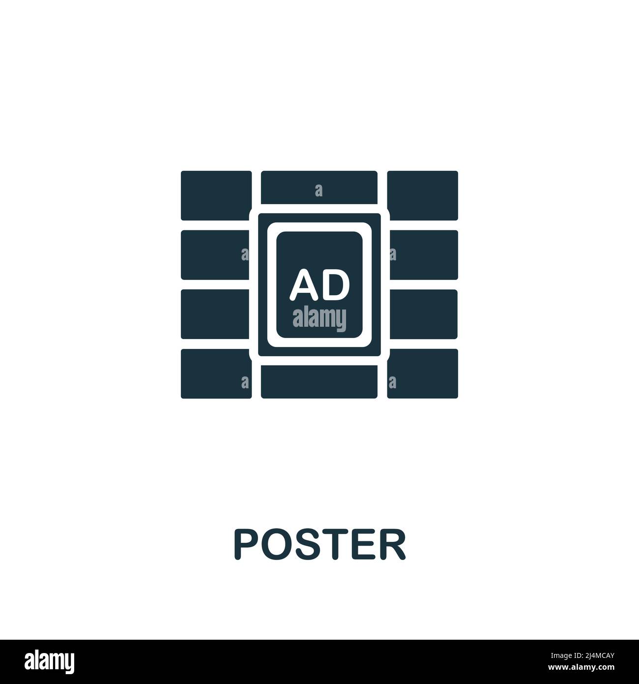 Poster flat icon. Colored element sign from outdoor advertising ...