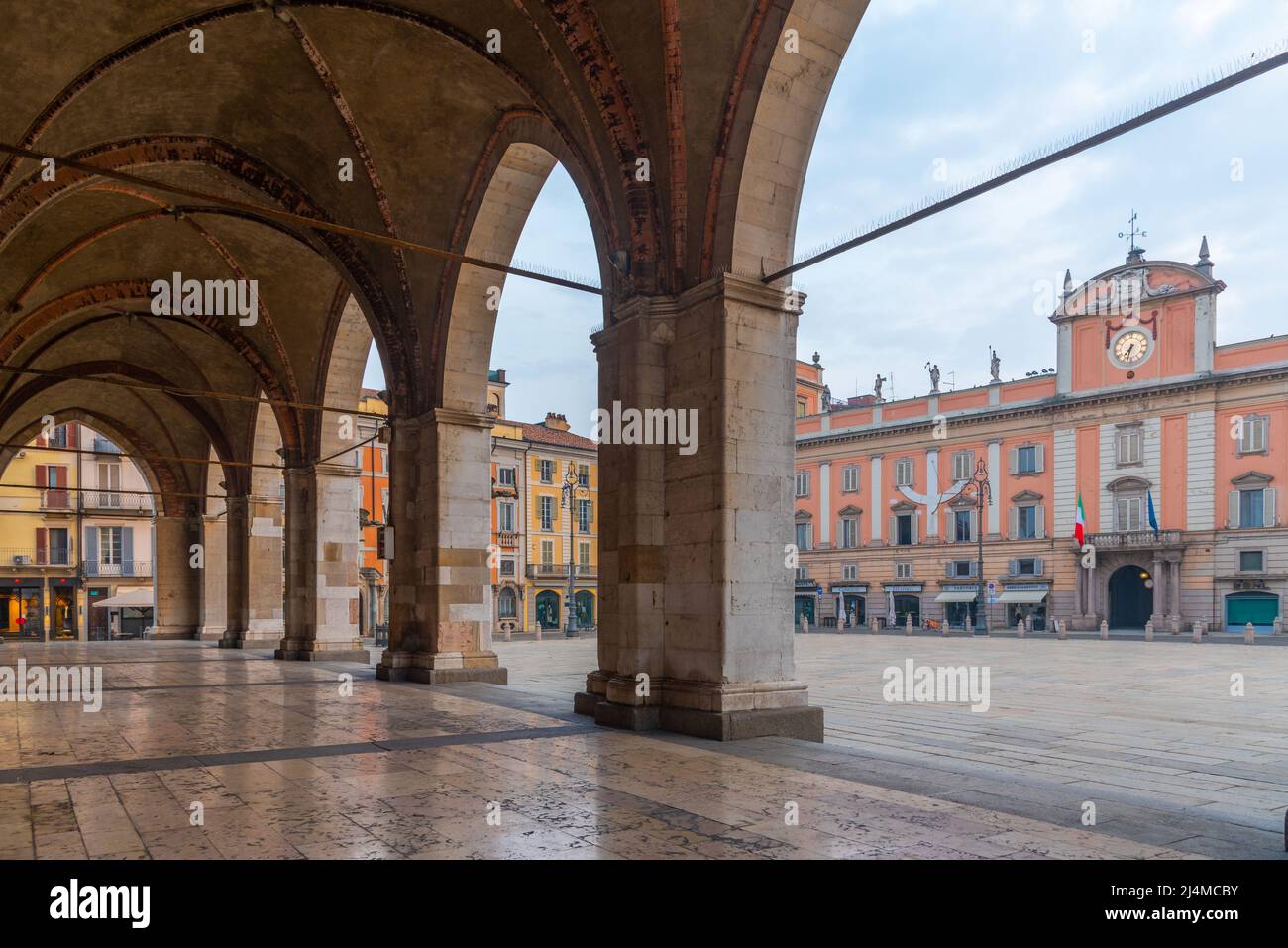 Piacenza, Italy, September 26, 2021: Piazza dei Cavalli in the center ...