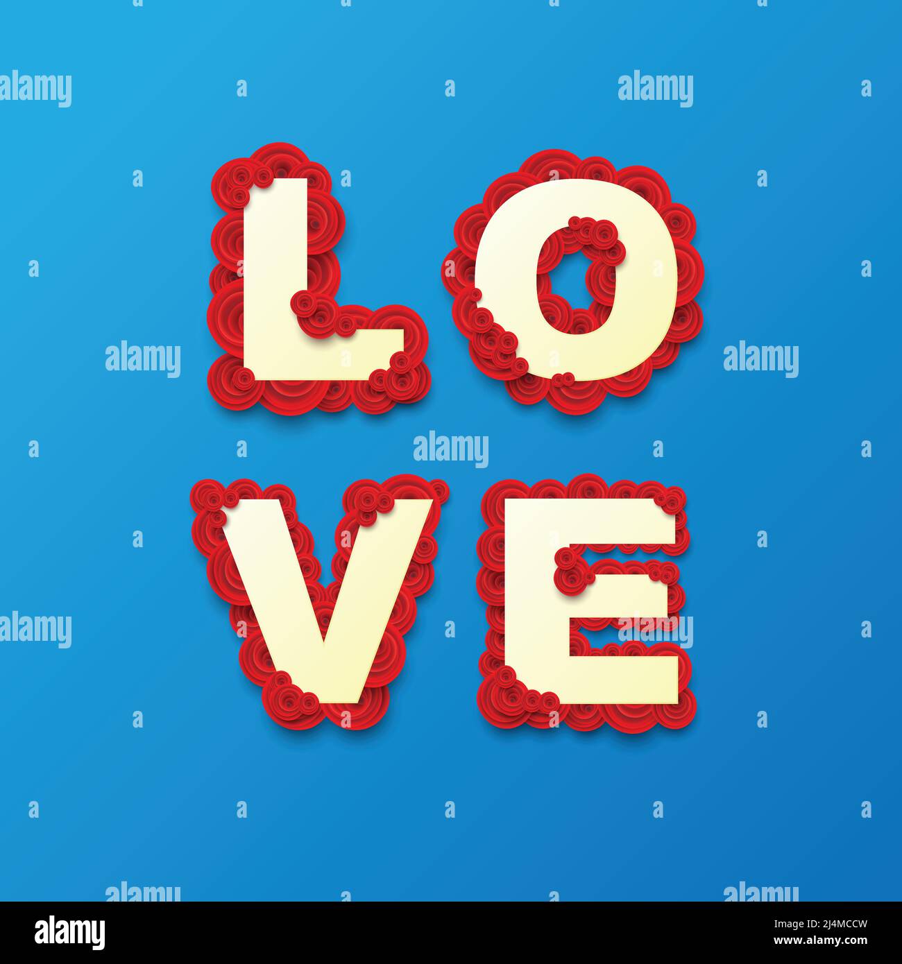 Rose flowers love text wallpaper Stock Vector Image & Art - Alamy