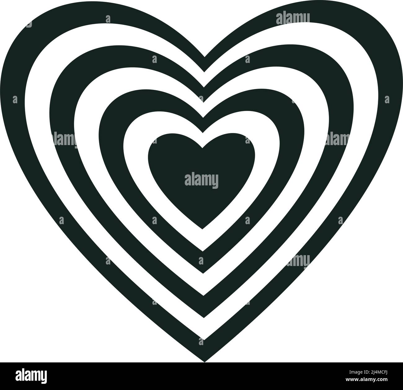 Abstract Heart vector illustration in black. White isolated background ...