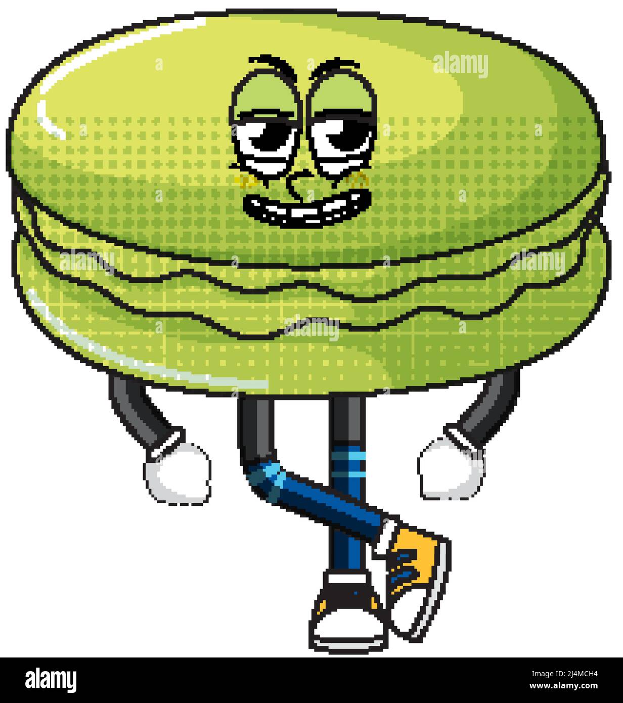 A macaron cartoon character on white background illustration Stock ...