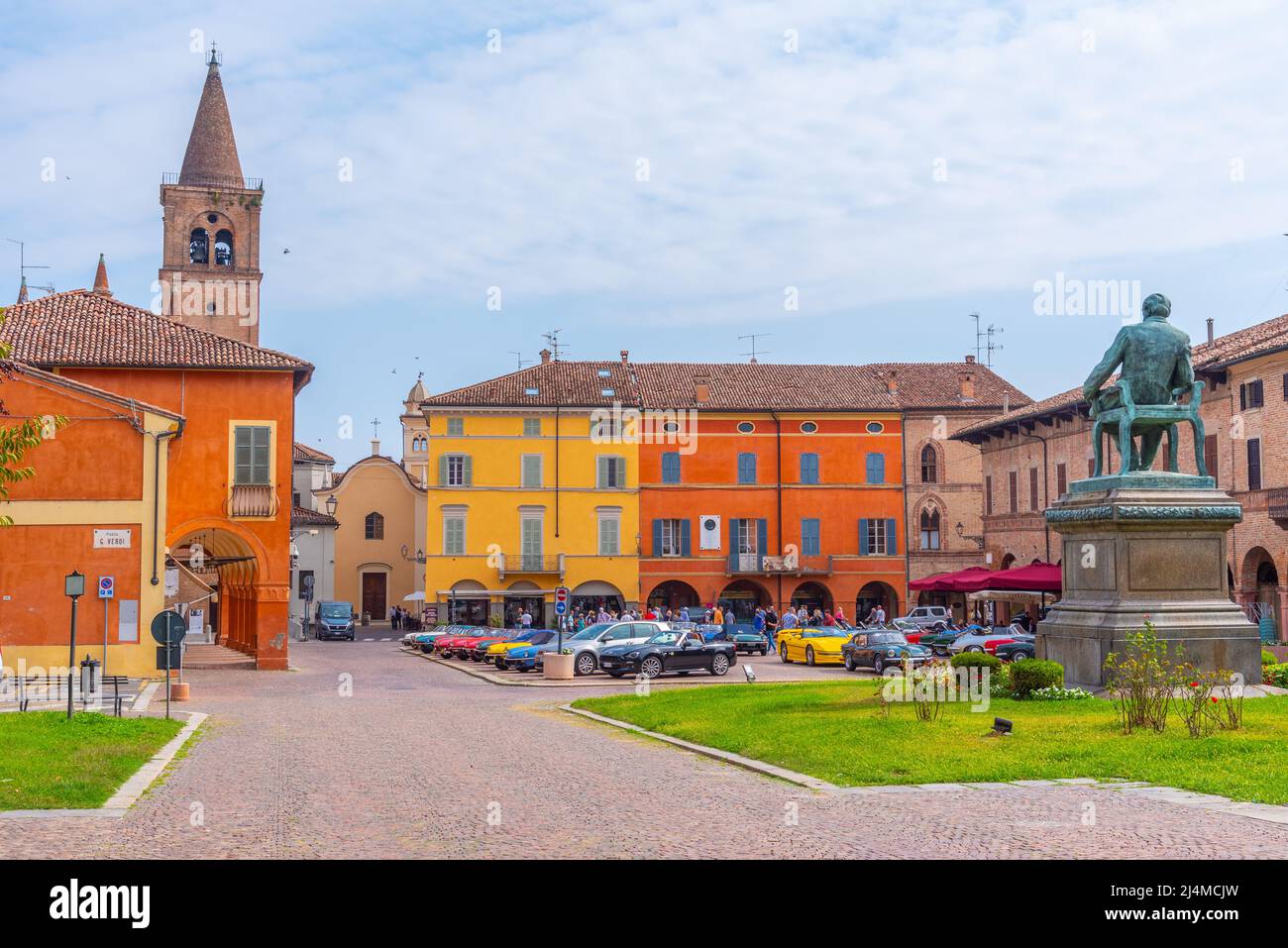 Busseto, Italy, September 25, 2021: Piazza Giuseppe Verdi in Italian ...