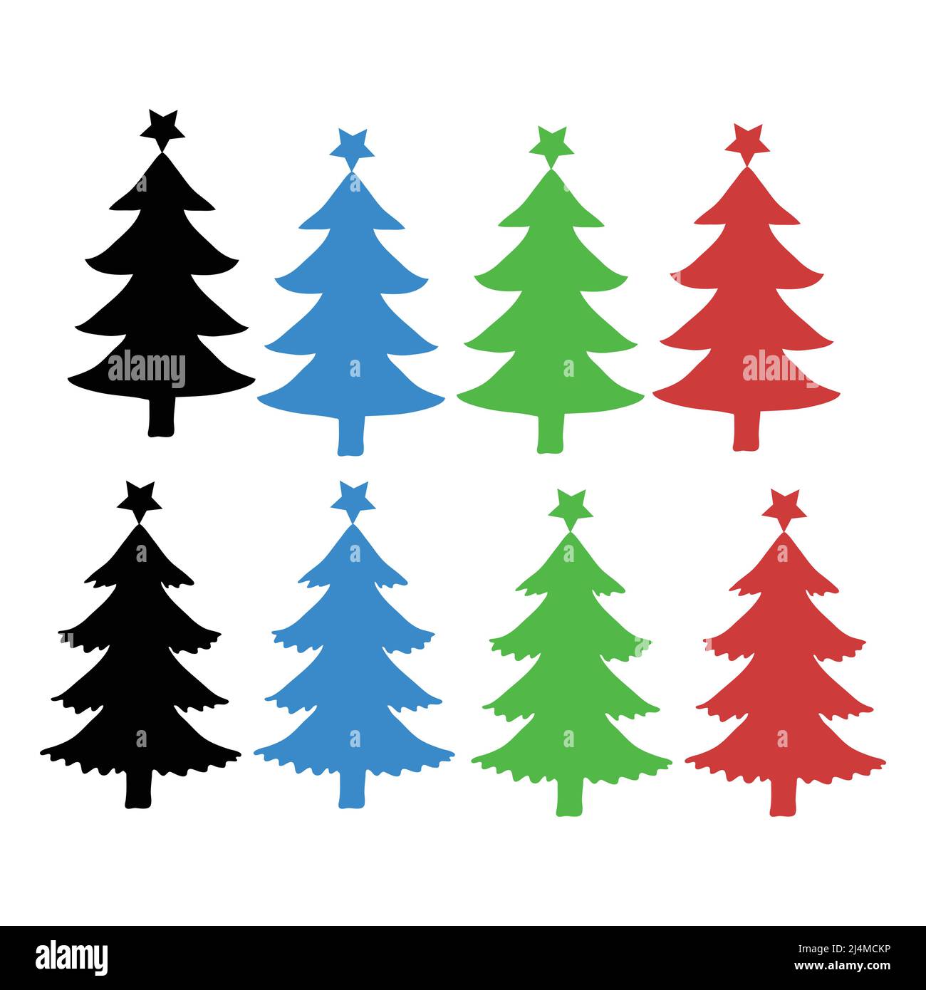Christmas trees clip art vector illustration Stock Vector Image & Art ...