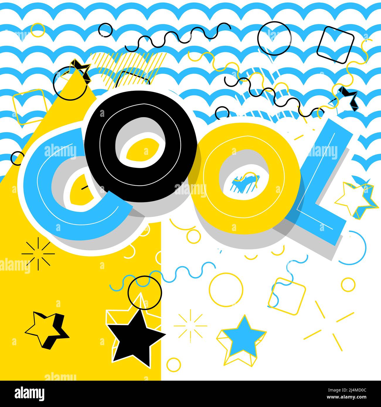Cool. Word written with Children's font in cartoon style Stock Vector ...