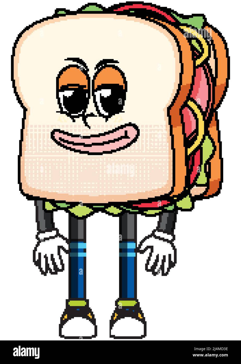 A sandwich cartoon character on white background illustration Stock ...