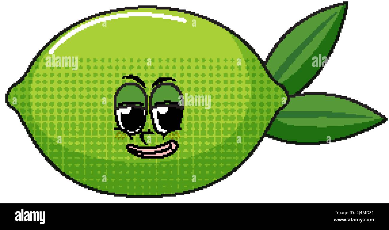 A lime cartoon character on white background illustration Stock Vector ...