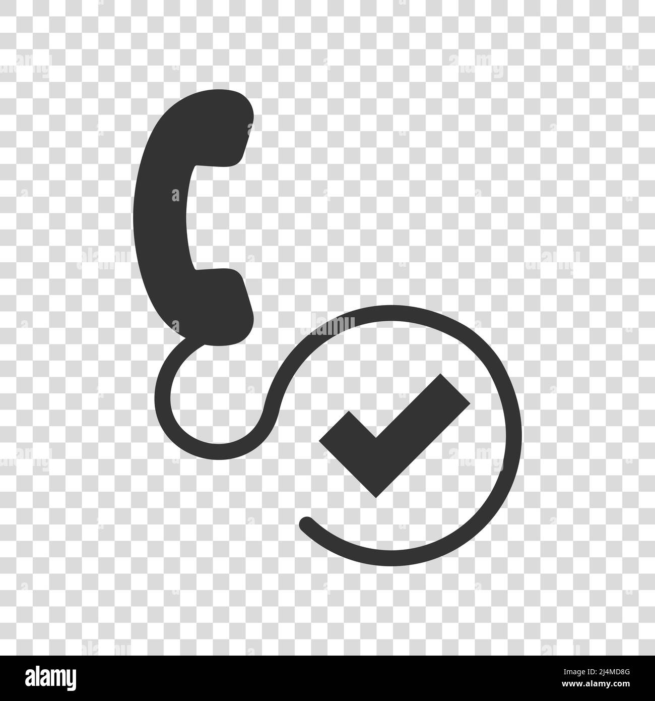 Phone check mark icon in flat style. Smartphone approval vector ...