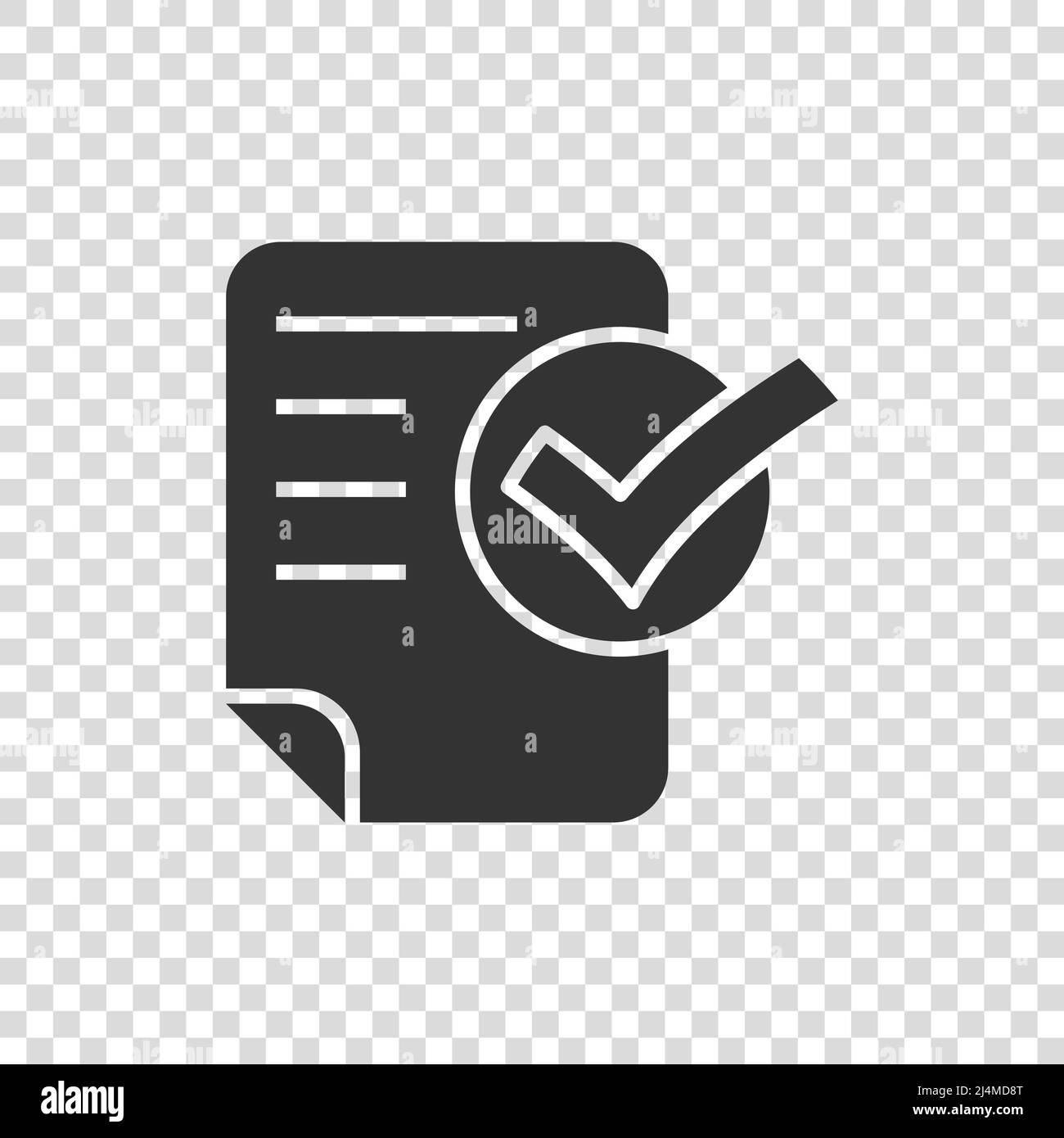Document checklist icon in flat style. Report vector illustration on ...