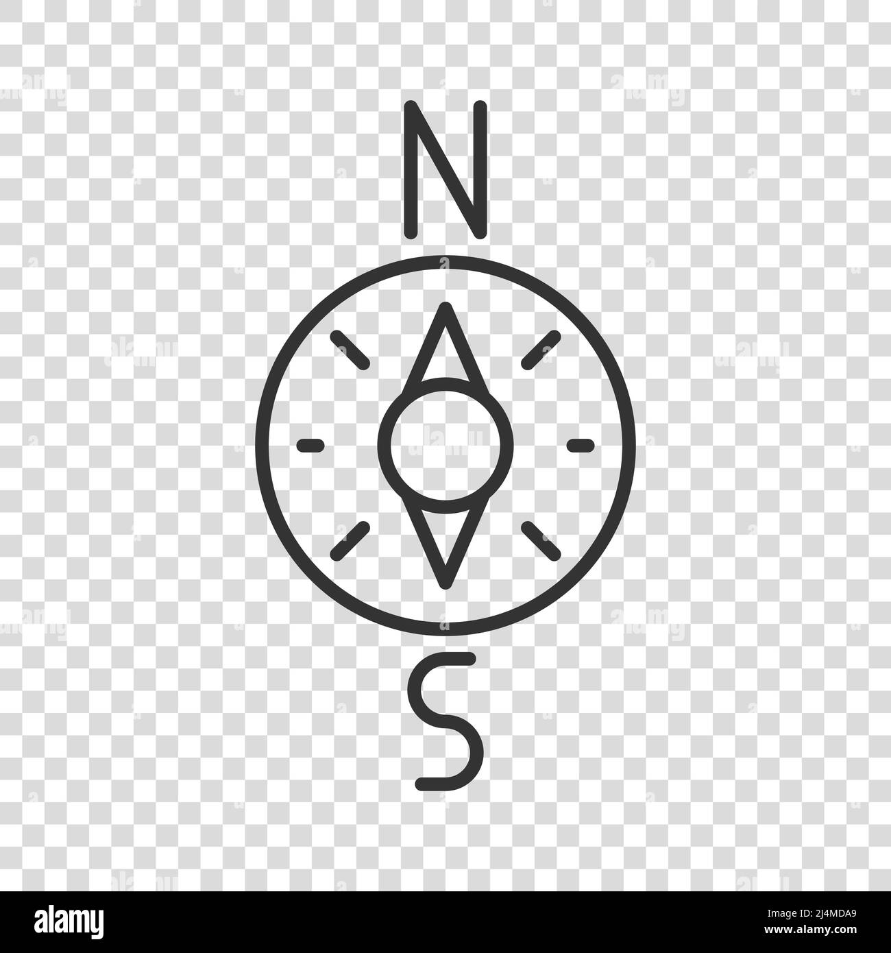 Compass icon in flat style. Navigation equipment vector illustration on ...